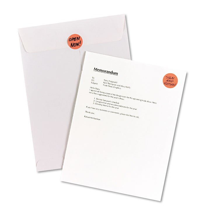 Avery® Printable Self-Adhesive Removable Color-Coding Labels, 1.25" dia ...