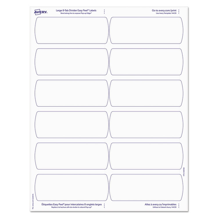 Avery® Big Tab Printable Large White Label Tab Dividers, 8-Tab, Letter ...