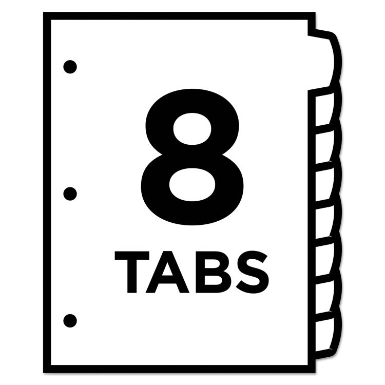 Avery® Big Tab Printable Large White Label Tab Dividers, 8-Tab, Letter ...