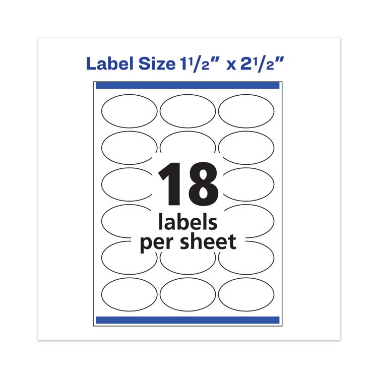Avery® Oval Labels with Sure Feed and Easy Peel, 1 1/2 x 2 1/2, Glossy ...