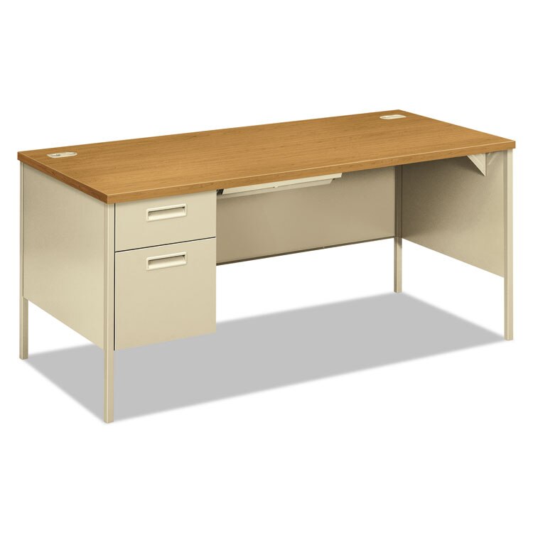 HON® Metro Classic Series Left Pedestal "L" Workstation Desk, 66" x 30 ...