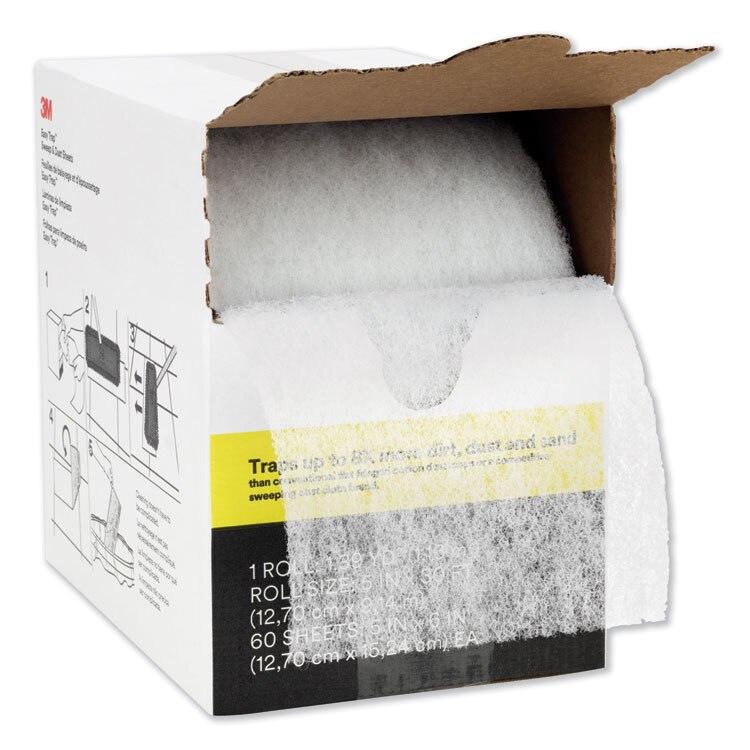 3M™ Easy Trap Duster, 5" x 30 ft, White, 1 60 Sheet Roll/Box, 8 Boxes ...