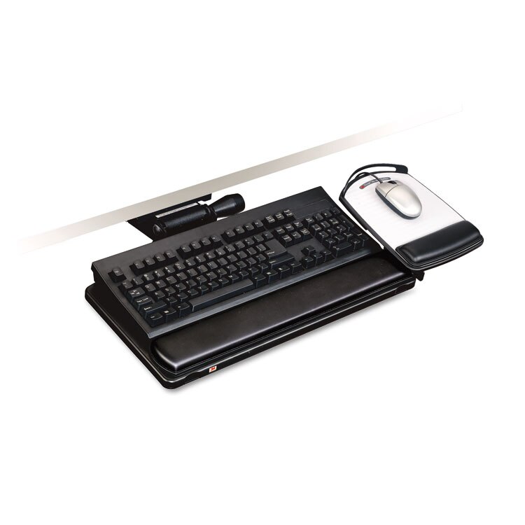 3M™ Easy Adjust Keyboard Tray, Highly Adjustable Platform, 23" Track ...
