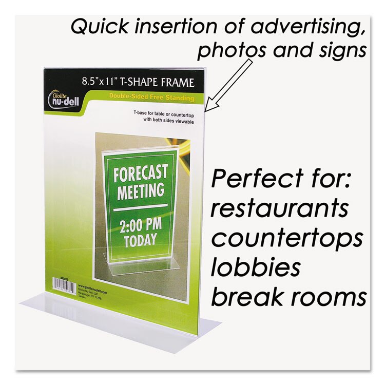 NuDell™ Clear Plastic Sign Holder, Stand-Up, 8 1/2 x 11 at OSI