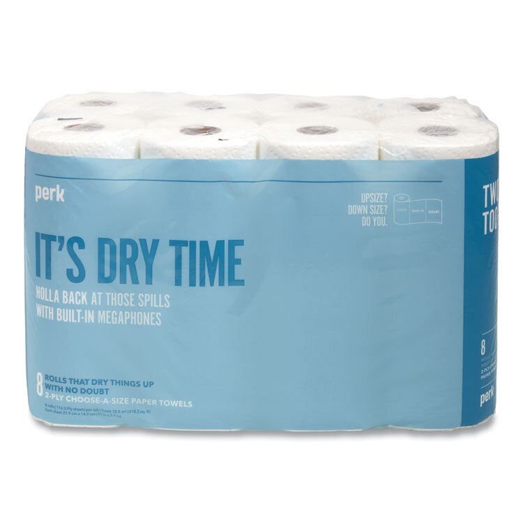 Perk™ Choose-A-Size Kitchen Roll Paper Towels, 2-Ply, 5.9 x 11, White ...