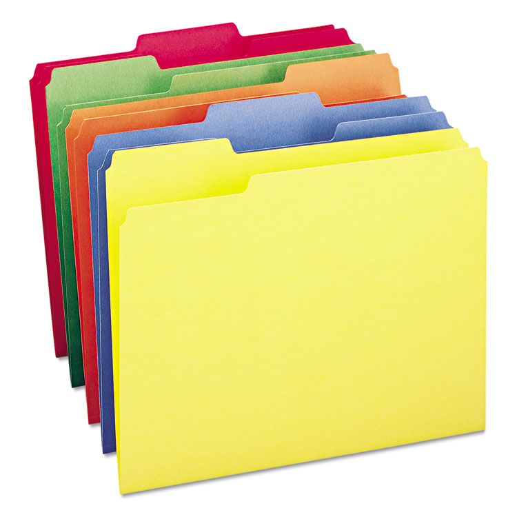 Smead® Colored File Folders, 1/3-Cut Tabs, Letter Size, Assorted, 100 ...
