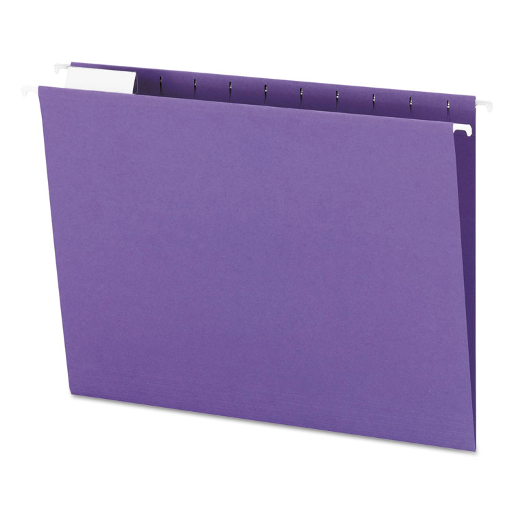 Smead® Colored Hanging File Folders, Letter Size, 1/5-Cut Tab, Purple ...
