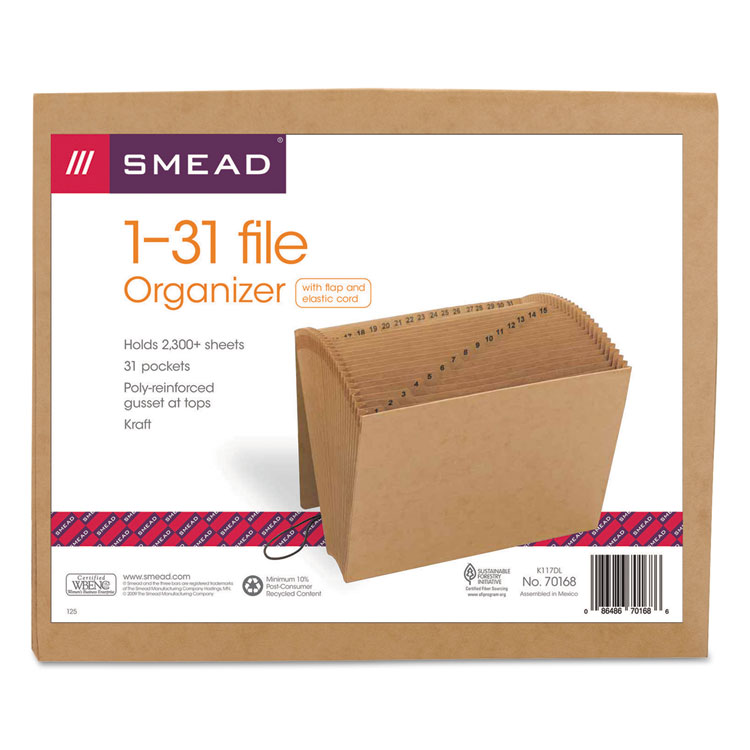 Smead® Indexed Expanding Kraft Files, 31 Sections, 1/31-Cut Tab, Letter ...