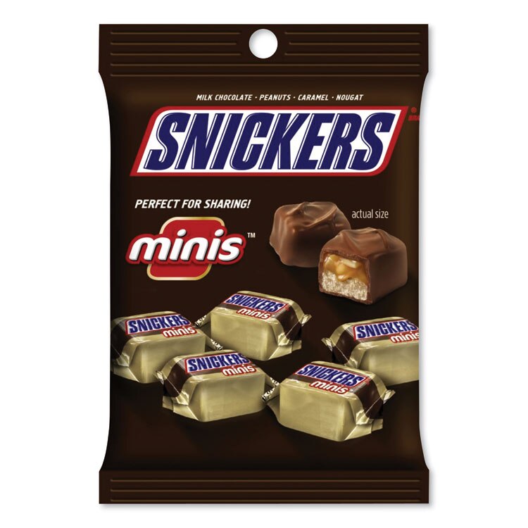 Snickers® Minis Size Chocolate Bars, Milk Chocolate, 4.4 oz Pack, 12 ...