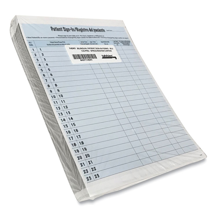 Tabbies® HIPAA Labels, Patient Sign-In, 8.5 x 11, Blue, 23/Sheet, 125 ...