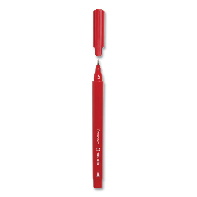 TRU RED™ Pen Style Permanent Marker, Extra-Fine Needle Tip, Assorted ...