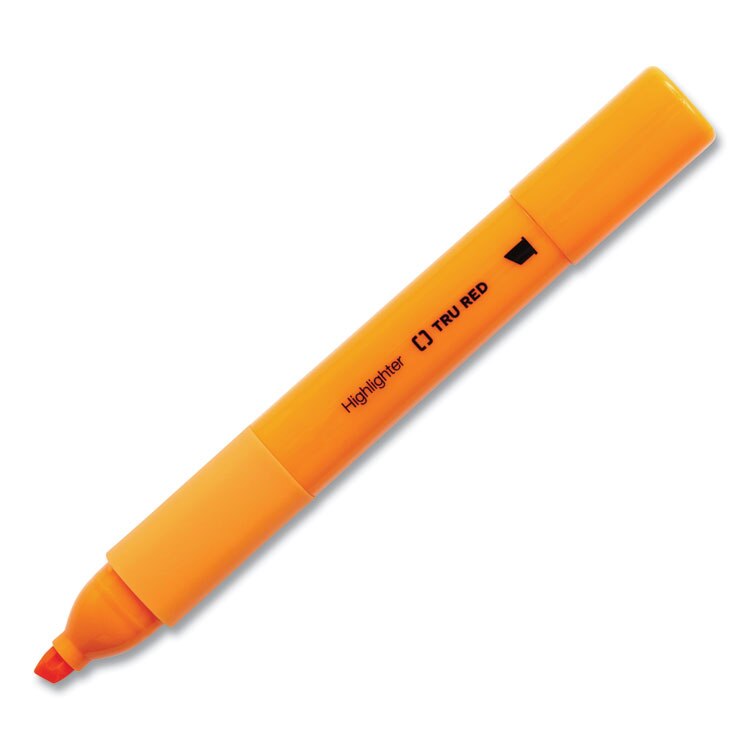 TRU RED™ Tank Style Chisel Tip Highlighter, Assorted Ink Colors, Chisel ...