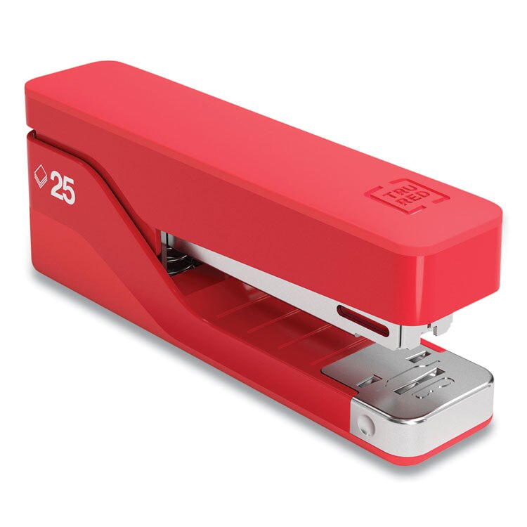 TRU RED™ Desktop Aluminum Stapler, 25-Sheet Capacity, Red at OSI