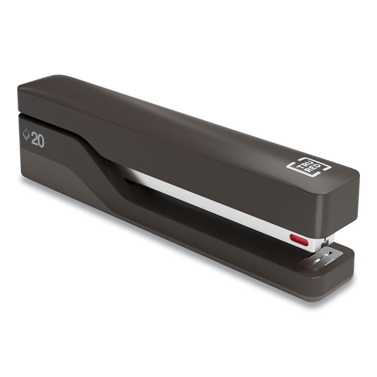 TRU RED™ Desktop Plastic Full Strip Stapler, 20-Sheet Capacity, Black ...