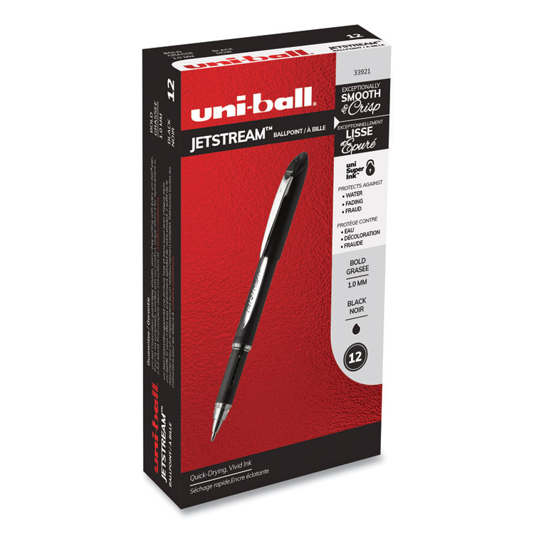 uni-ball® Jetstream Stick Ballpoint Pen, Bold 1 mm, Black Ink, Black ...