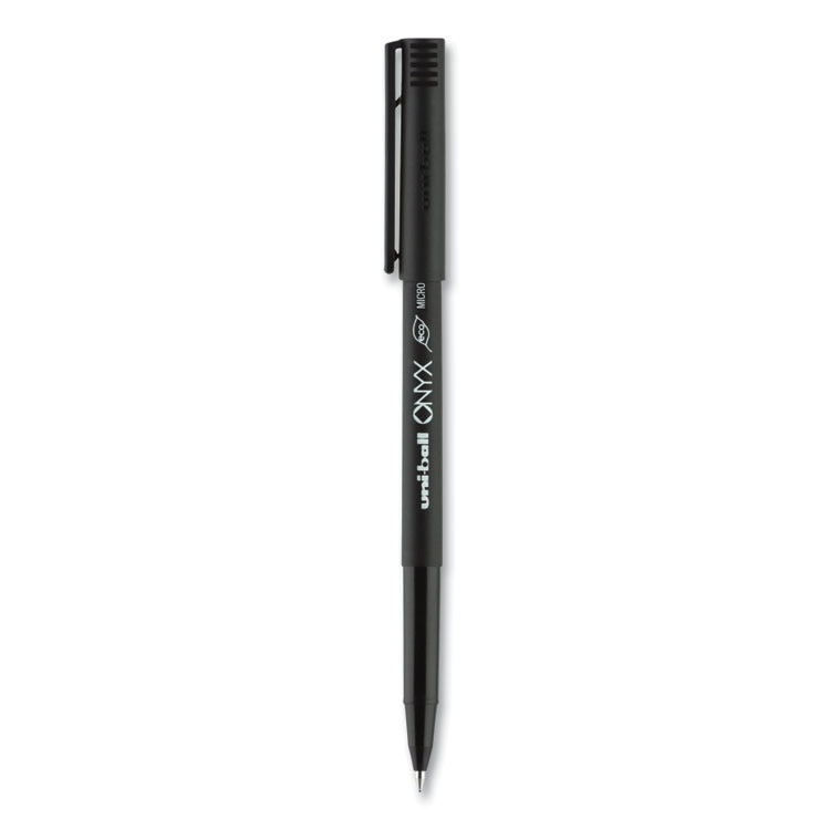 uni-ball® ONYX Stick Roller Ball Pen, Micro 0.5 mm, Black Ink, Black ...