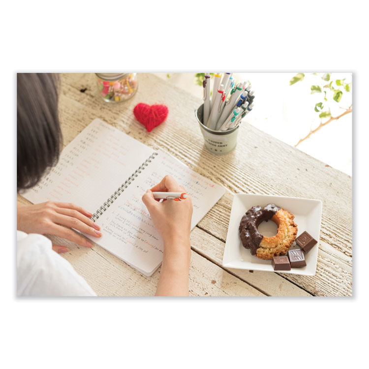 uniball® uniONE Gel Pen, Retractable, Medium 0.7 mm, Black Ink, White ...