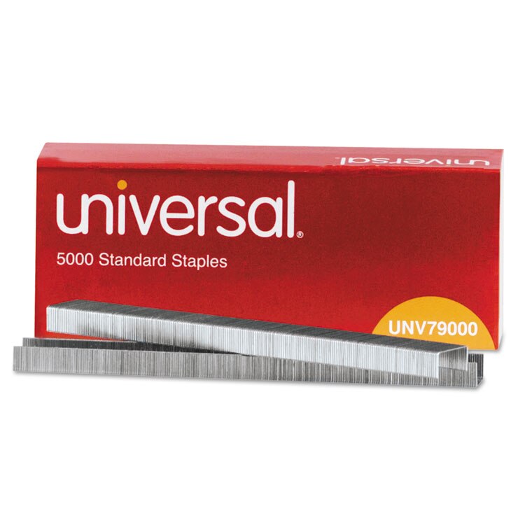 Universal® Standard Chisel Point Staples, 0.25" Leg, 0.5" Crown, Steel ...